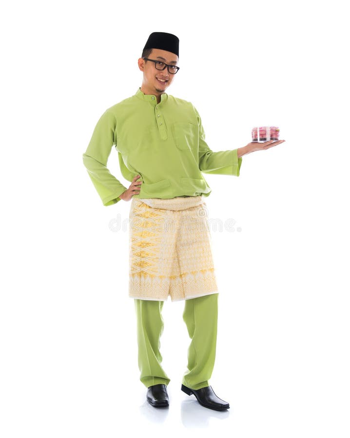Malay Male with Blank Card during Hari Raya Eid Al-Fitr Celebration ...
