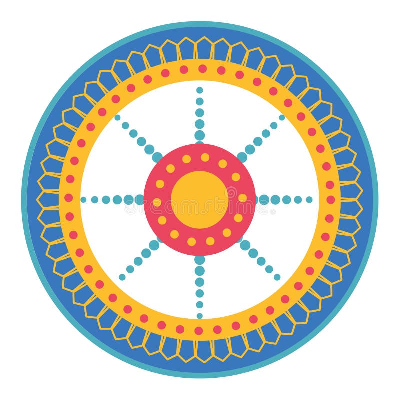 Traditional Mandala Rangoli in Indian Stock Vector - Illustration of ...