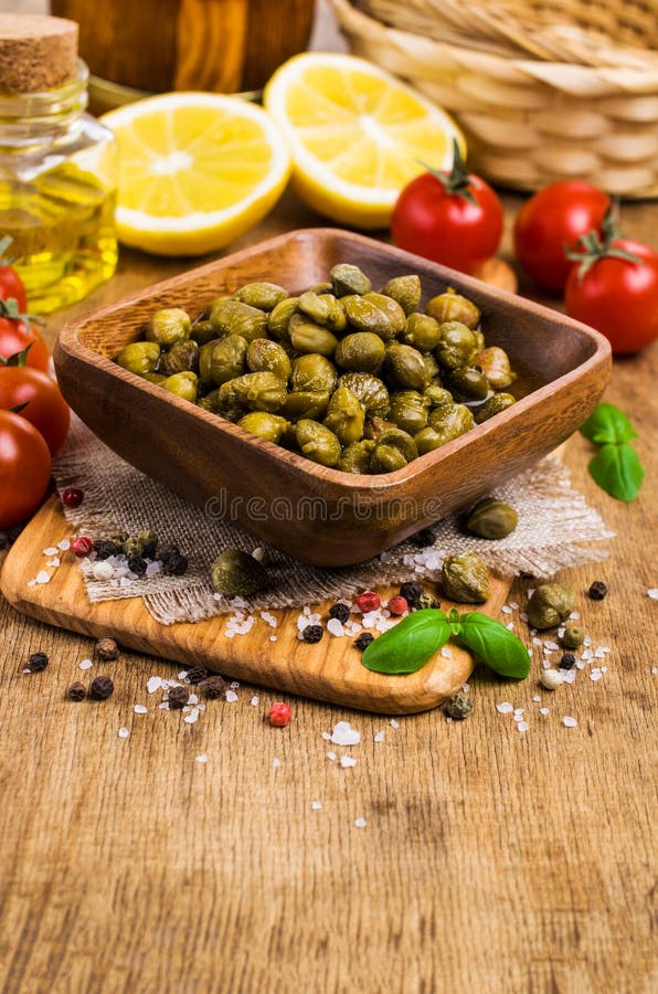 Traditional Marinated Capers Stock Image - Image of italian, glass ...