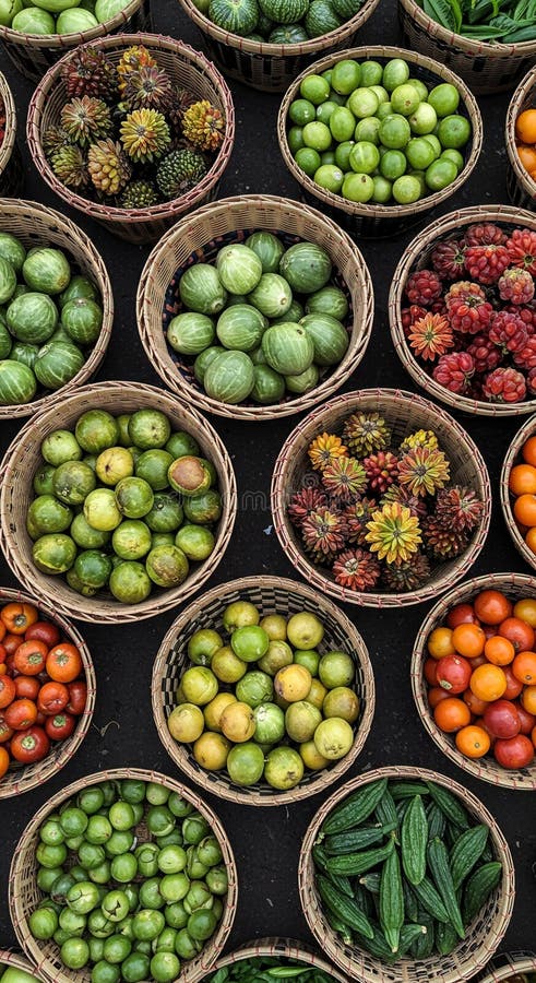 Traditional Market Scene with Abundant Harvest Display Stock Photo ...