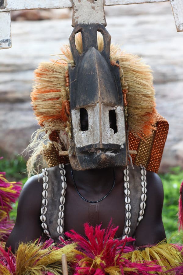 Traditional Mask Dancer in Dogon Village Mali Editorial Photography ...