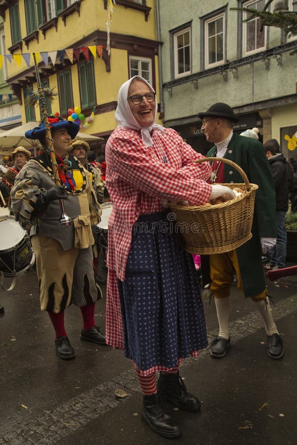Traditional Masked Carnival Procession in Stuttgart, Germany. Editorial ...