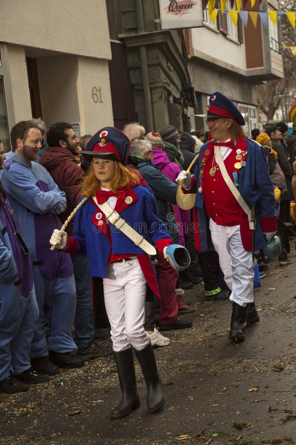 Traditional Masked Carnival Procession in Stuttgart, Germany. Editorial ...