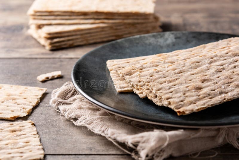 Traditional matzah bread stock image. Image of texture - 228636155