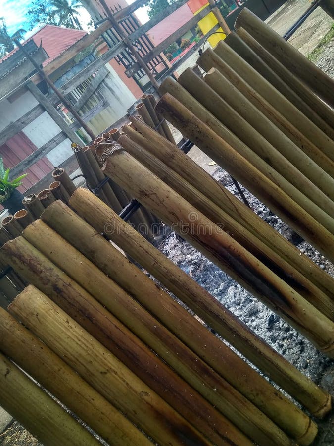 Traditional Meal, Sticky Rice Cooked in Bamboo ? Stock Photo - Image of ...