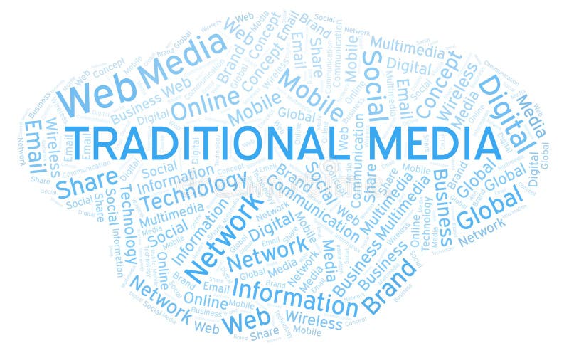 Traditional Media Word Cloud Stock Illustration - Illustration of ...