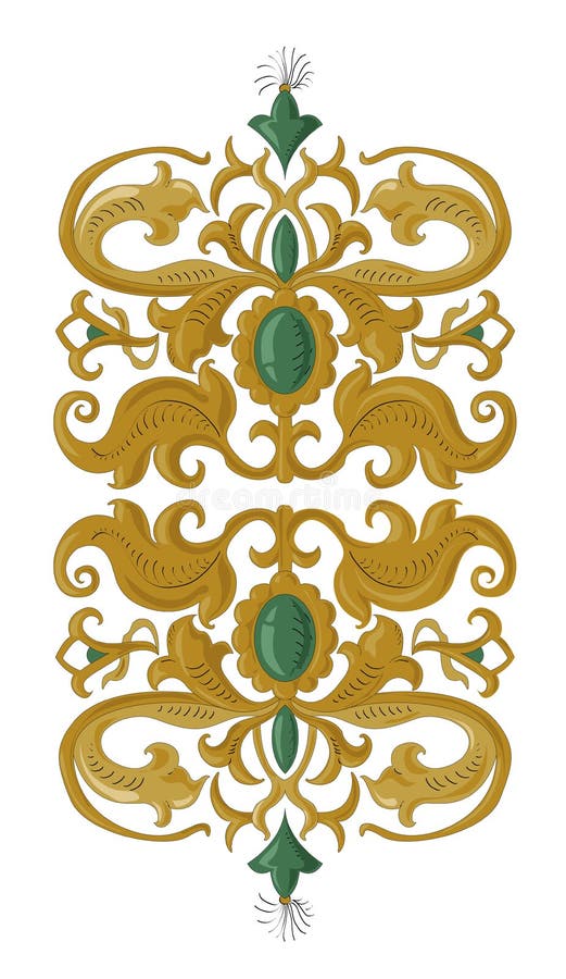 Traditional Medieval Decorative Element on Isolated White Stock Vector ...