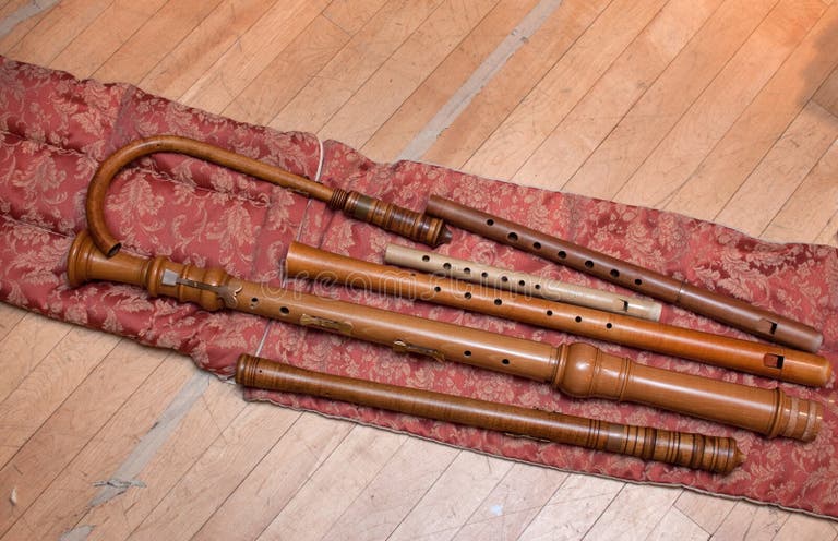 Traditional Medieval Recorders and Crumhorn Stock Photo - Image of ...