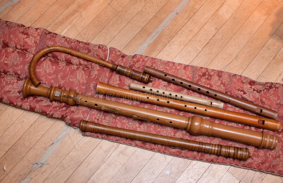Traditional Medieval Recorders and Crumhorn Stock Photo - Image of ...