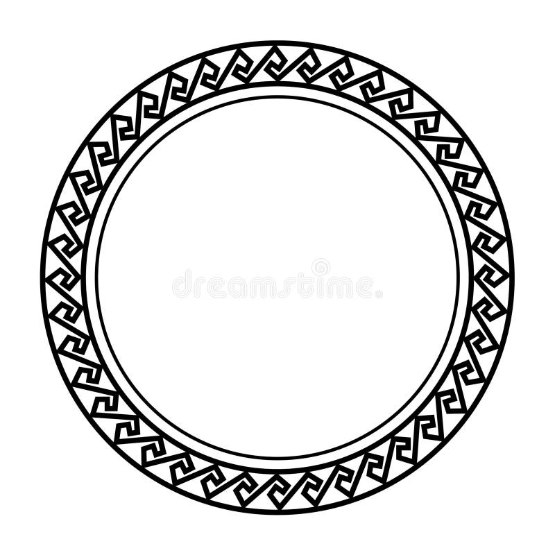 Traditional Medieval Round Frame with Geometrical Elements Stock Vector ...