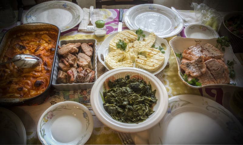 Traditional Mediterranean Meal Stock Image - Image of grill, delicious ...