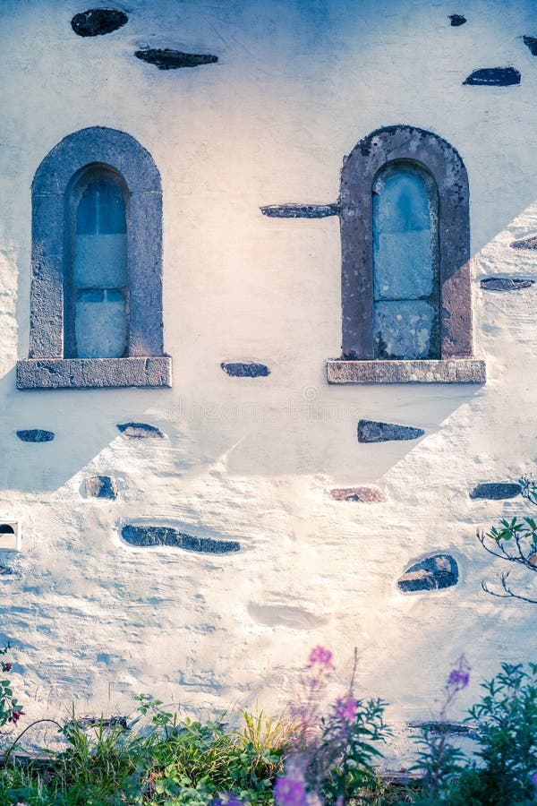 Traditional Mediterranean White Building Exterior with Two Arched ...