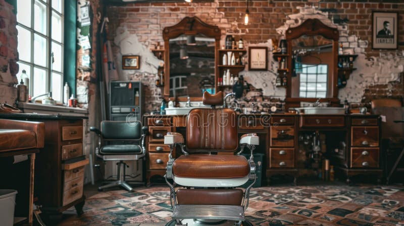 Traditional Men S Barber Shop Stock Illustration - Illustration of ...