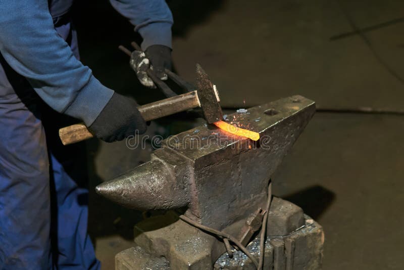 Traditional Metal Forging in a Forge Stock Photo - Image of ...