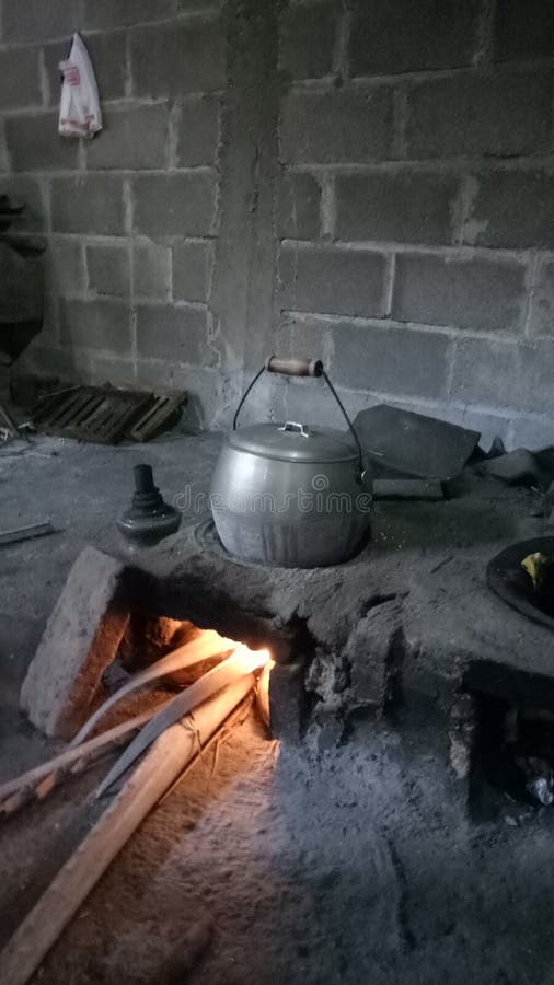 Traditional Method of Cooking at Indonesian Village Stock Image - Image ...