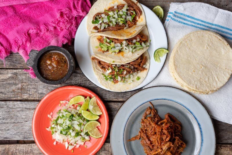 Mexican Beef Barbacoa Tacos Stock Image - Image of barbecue, fresh ...