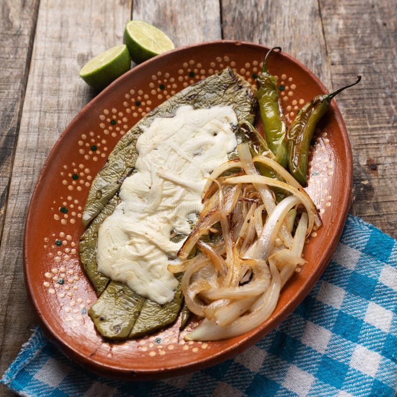 Mexican Grilled Nopal Cactus with Melted Cheese and Serrano Peppers ...