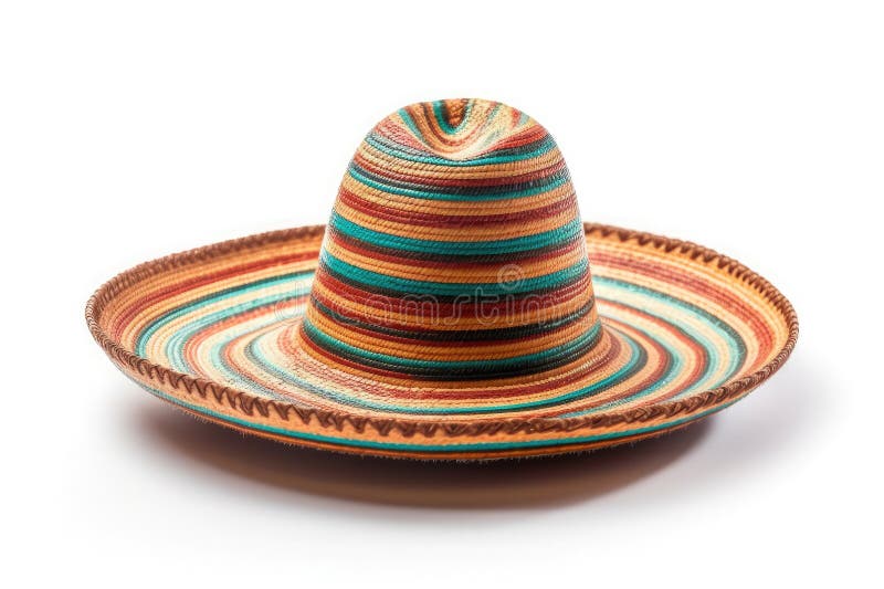 Traditional Mexican Hat Isolated on White Background Stock Illustration ...