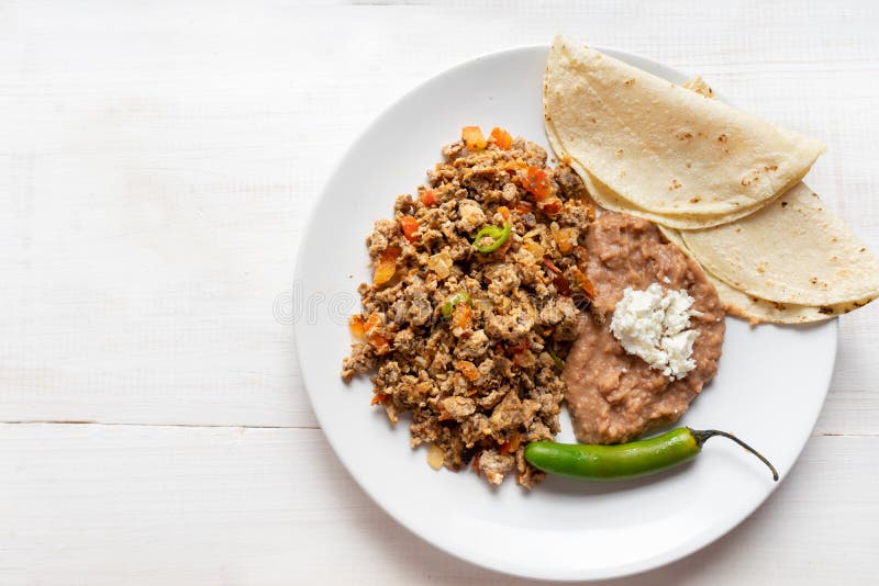 Mexican machaca with egg stock image. Image of salsa - 170972247