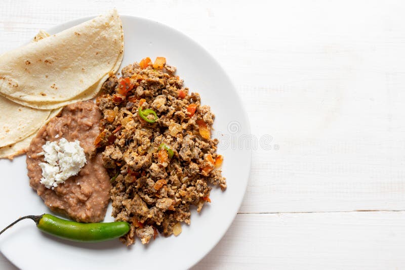 Mexican machaca with egg stock image. Image of tomato - 170972375