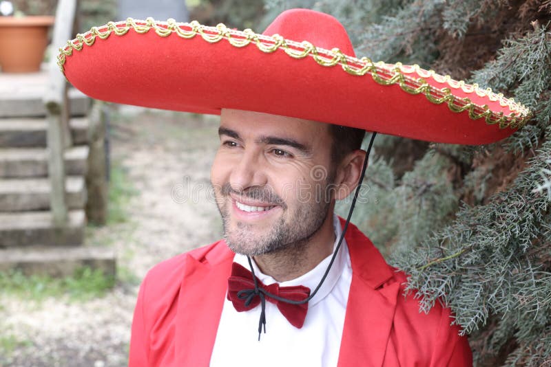 Traditional Mexican Man with Elegant Red Outfit Stock Image - Image of ...