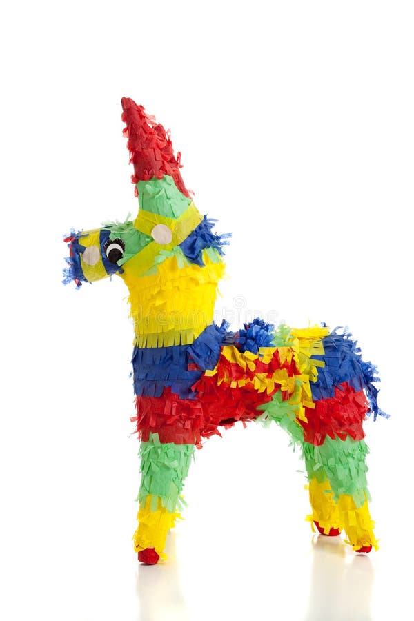 A Traditional Mexican Pinata On White Stock Image - Image of blue ...