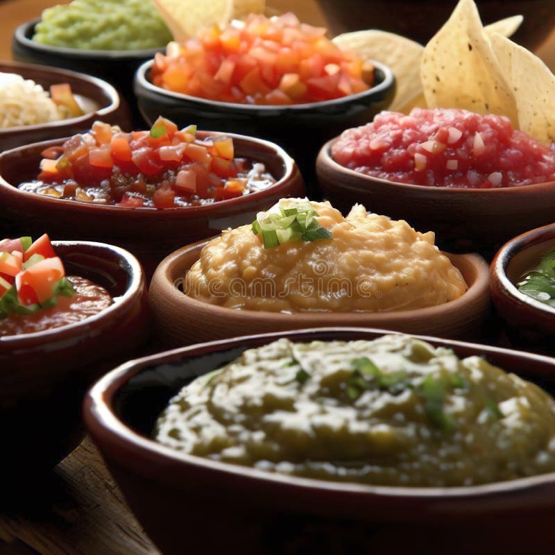 Traditional mexican salsas stock illustration. Illustration of salsa ...