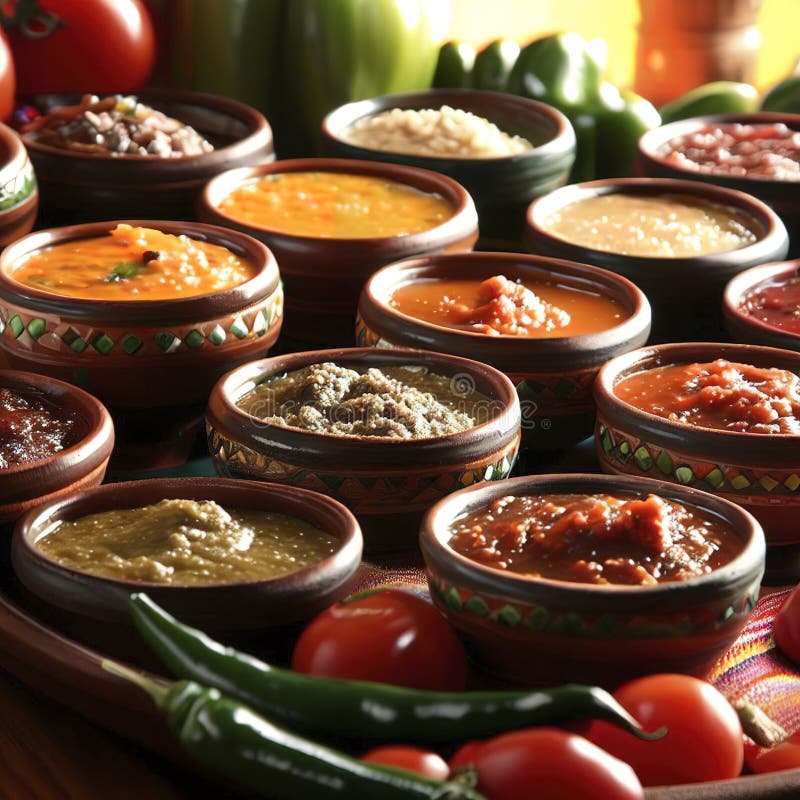 Traditional mexican salsas stock illustration. Illustration of cuisine ...