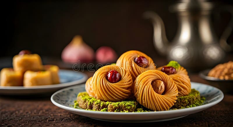 Traditional Middle Eastern Arabic Sweets Turkish Dessert Lebanese ...