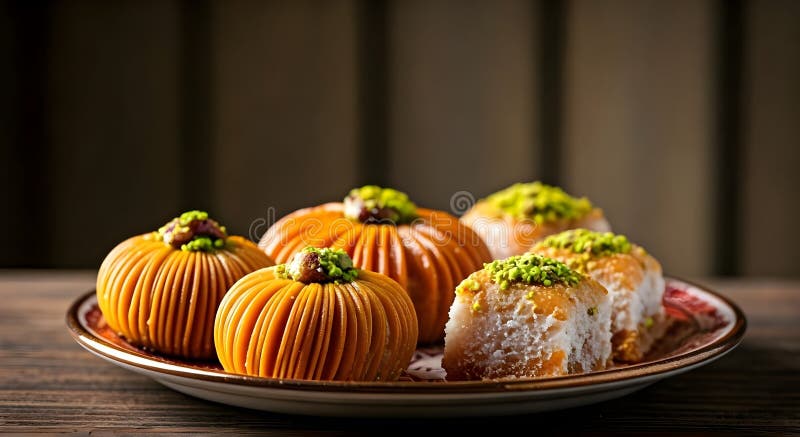 Basbousa Arabic Sweet Bakery. Middle Eastern Dessert Vector ...