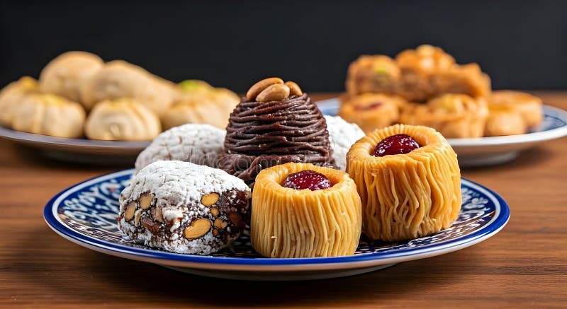 Basbousa Arabic Sweet Bakery. Middle Eastern Dessert Vector ...