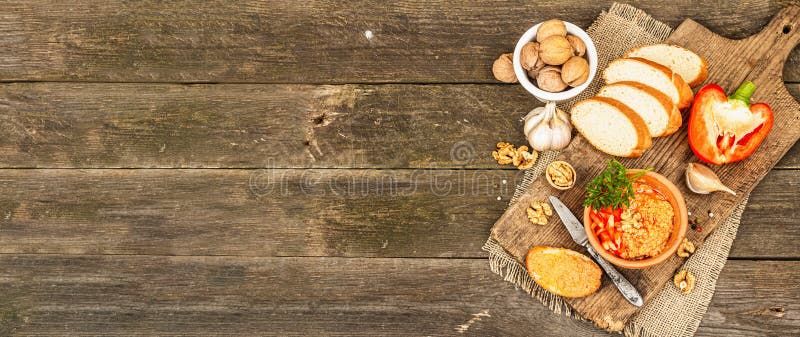 Traditional Middle Eastern Dip Muhammara. Roasted Red Bell Pepper with ...