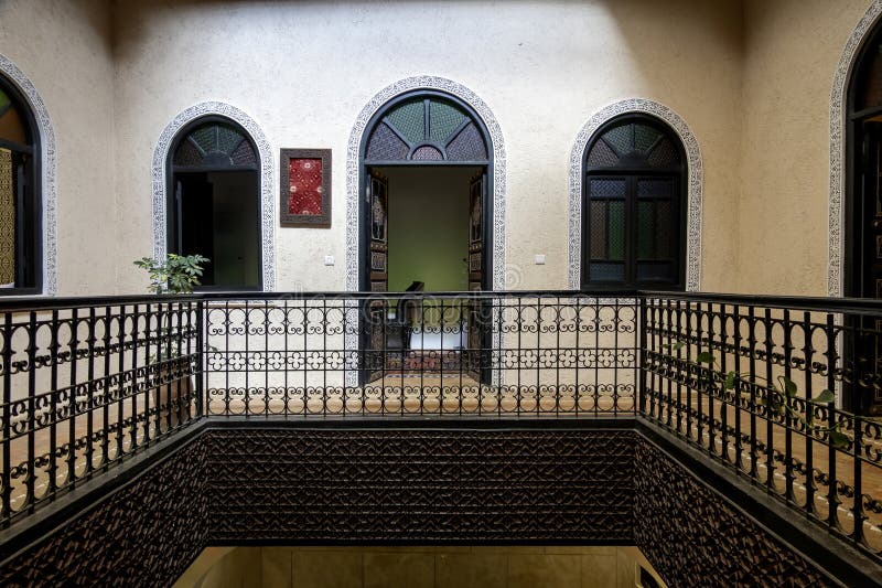 Traditional Moroccan Architecture in a Riad in Morocco. Editorial ...