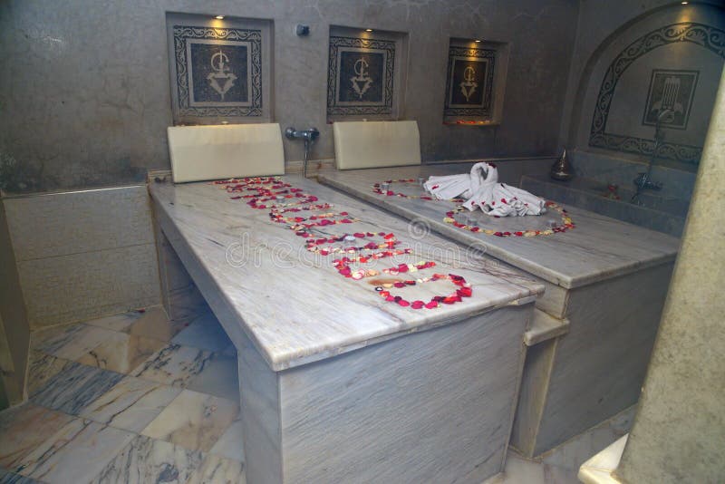 Traditional Moroccan Bath in a Spa. Stock Photo - Image of henna ...