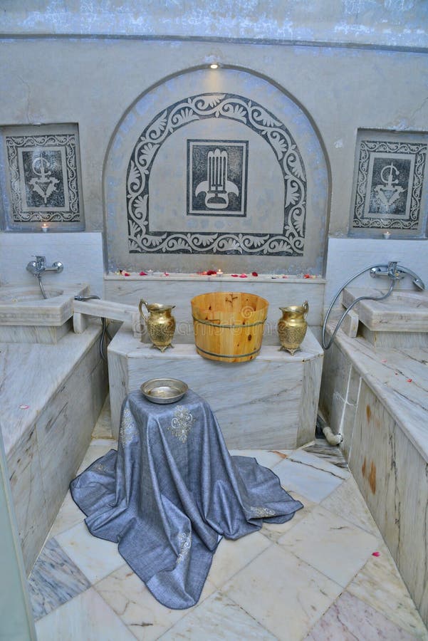 Traditional Moroccan Bath in a Spa. Stock Photo - Image of gold, bath ...