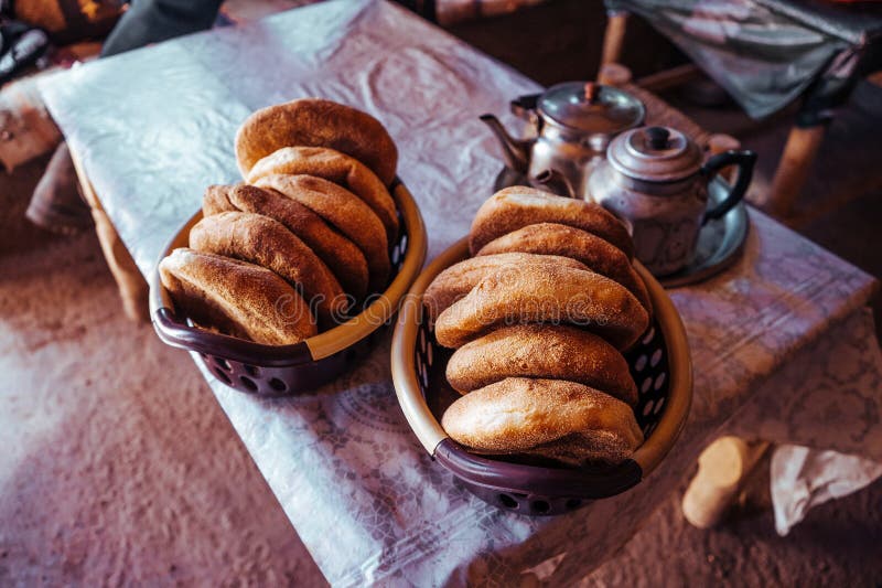 Traditional Moroccan Bread Tea Toubkal Hiking Rest Stop Stock Image ...