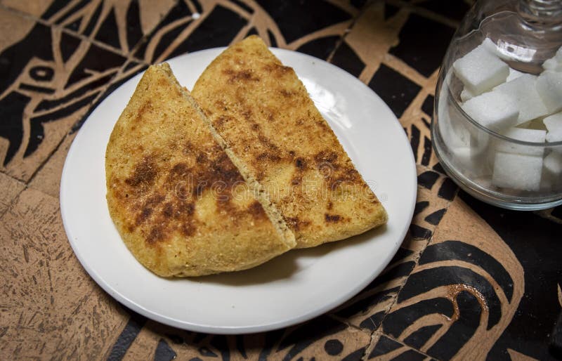 Traditional Moroccan Breakfast Bread and Sugar Stock Photo - Image of ...