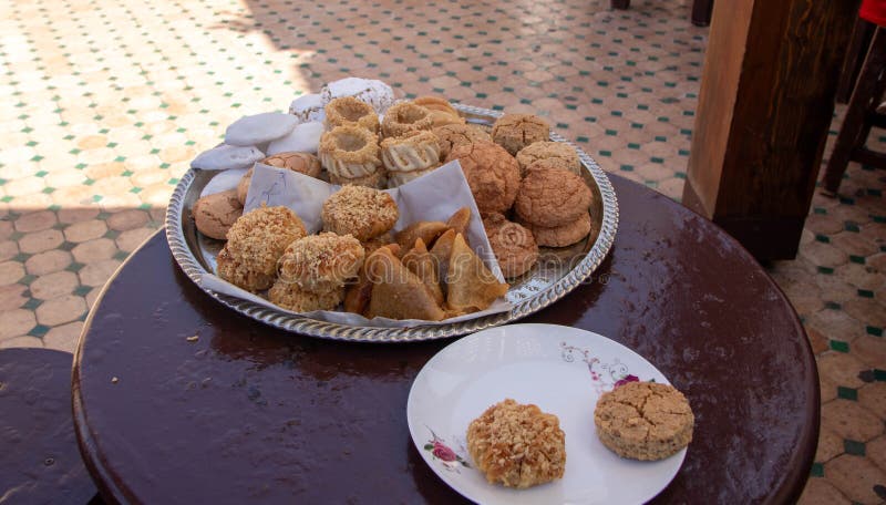 Traditional moroccan cakes stock image. Image of almond - 331889841