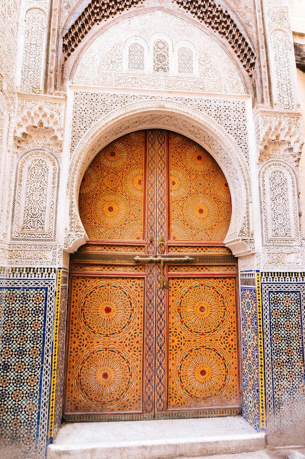 Traditional moroccan gate stock image. Image of door - 266477575