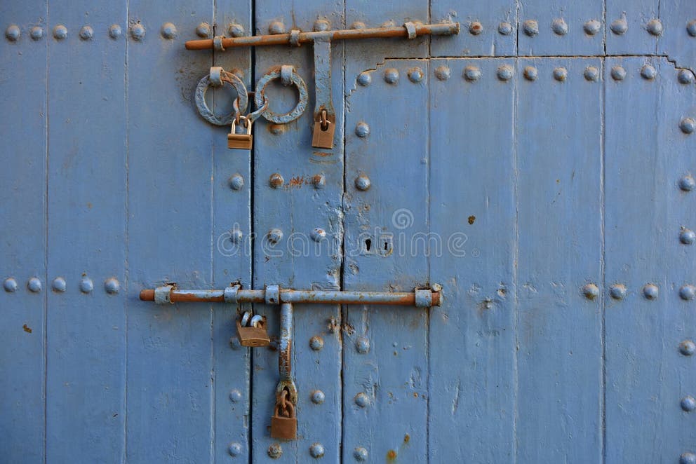 Traditional Moroccan Lock at Old Gate Stock Image - Image of locker ...