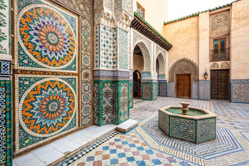 Traditional Moroccan Mosaic and Handmade Tiles in Morocco Stock ...