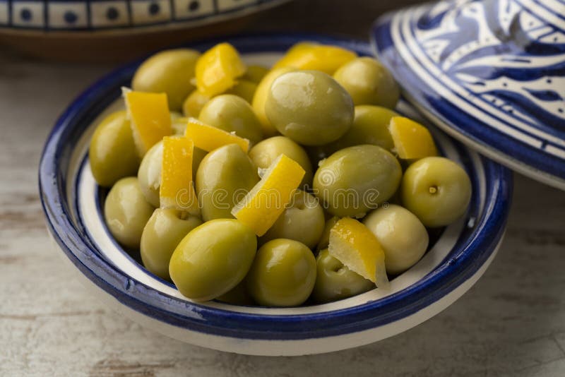 Traditional Moroccan Olives and Lemon Stock Photo - Image of moroccan ...