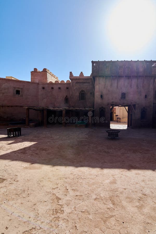 Traditional Moroccan Courtyard in the Desert. Stock Image - Image of ...