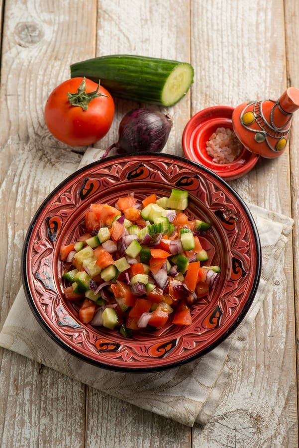 Traditional Moroccan Salad with Onions Stock Photo - Image of nutrition ...
