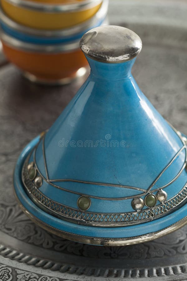 Traditional Moroccan Tajine Stock Photo - Image of decorated, ceramic ...