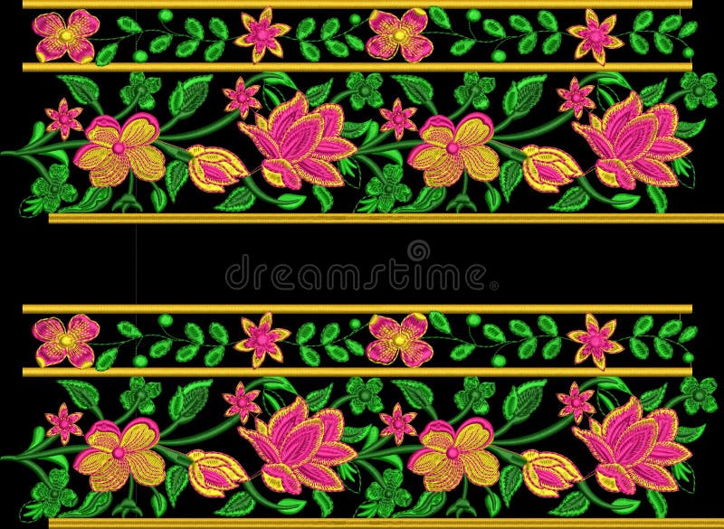 Traditional Mughal Border Desings Stock Illustration - Illustration of ...
