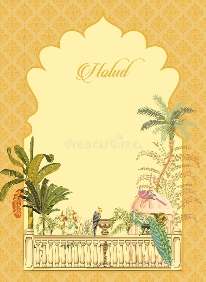 Traditional Mughal Wedding Card Design, Wedding Invitation Card ...
