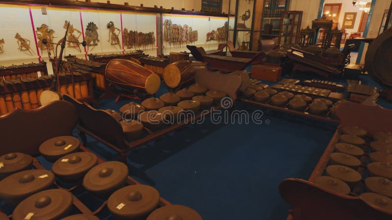 Traditional Musical Instruments in Museum Display Stock Footage - Video ...