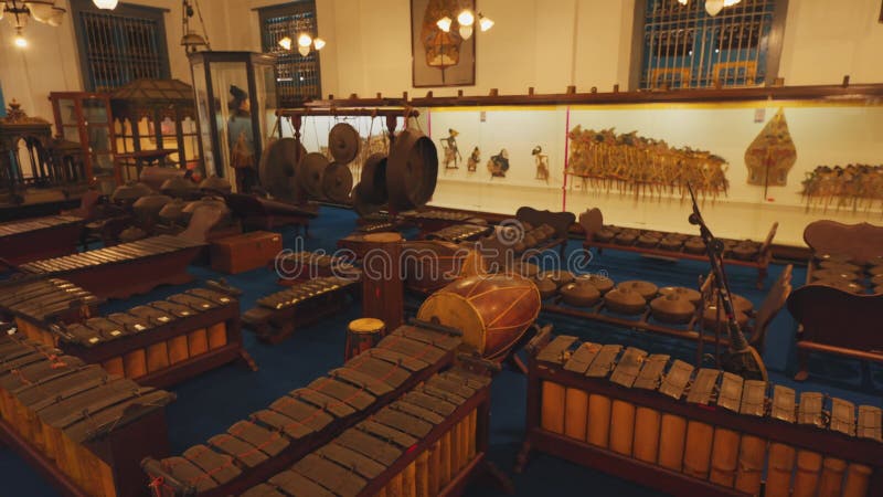 Traditional Musical Instruments in a Museum Display Stock Footage ...