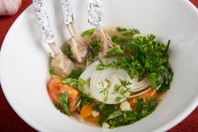Traditional mutton soup stock photo. Image of lunch, indonesian - 71963422